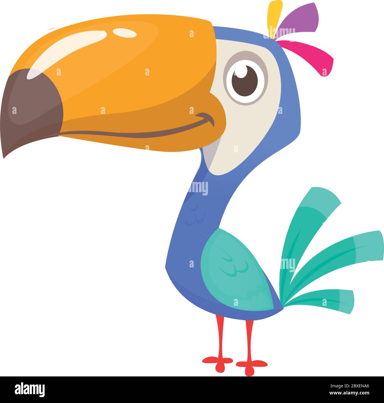 Toucan cartoon. Vector icon of toucan bird. Exotic colorful bird ...
