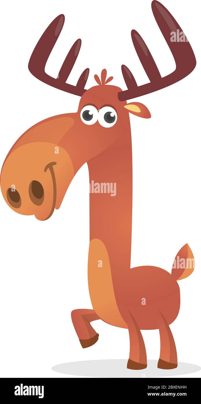 Cute deer. Cartoon comic style forest animal character. Reindeer male ...