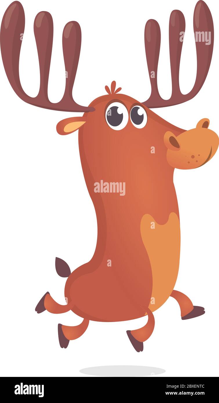 Cute deer. Cartoon comic style forest animal character. Reindeer male ...
