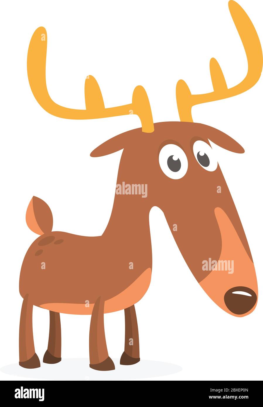 Cartoon deer character illustration. Vector isolated Stock Vector Image ...