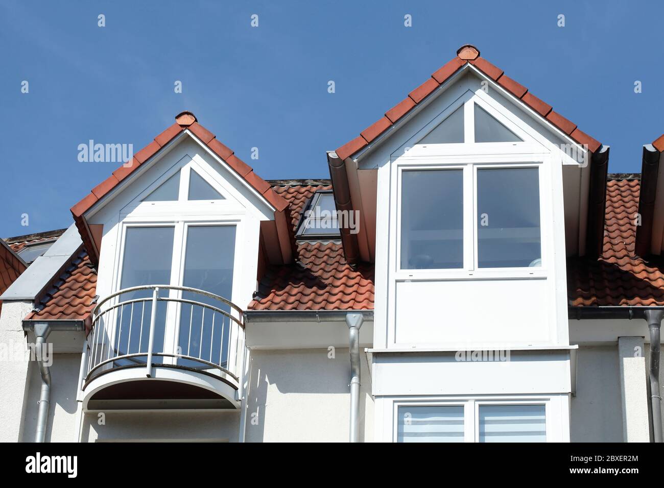 New skylights, gable, modern residential building, Bremen, Germany ...