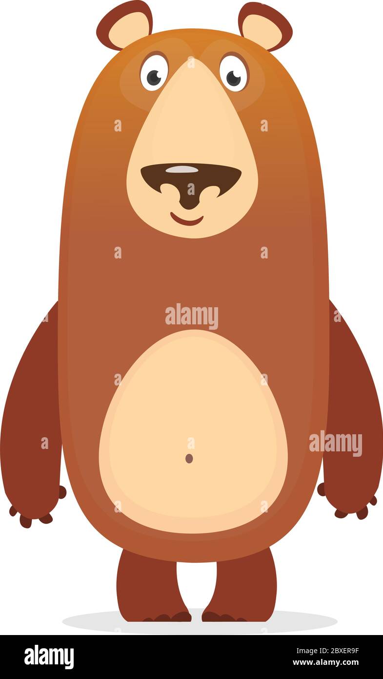 Vector illustration, a large wild cartoon bear is smiling Stock Vector ...