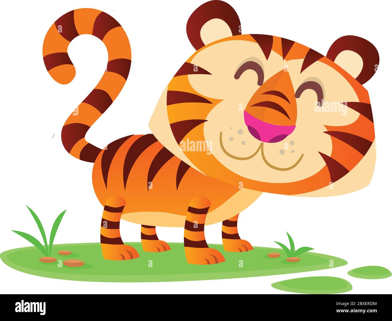 Funny cartoon tiger vector illustration Stock Vector Image & Art - Alamy