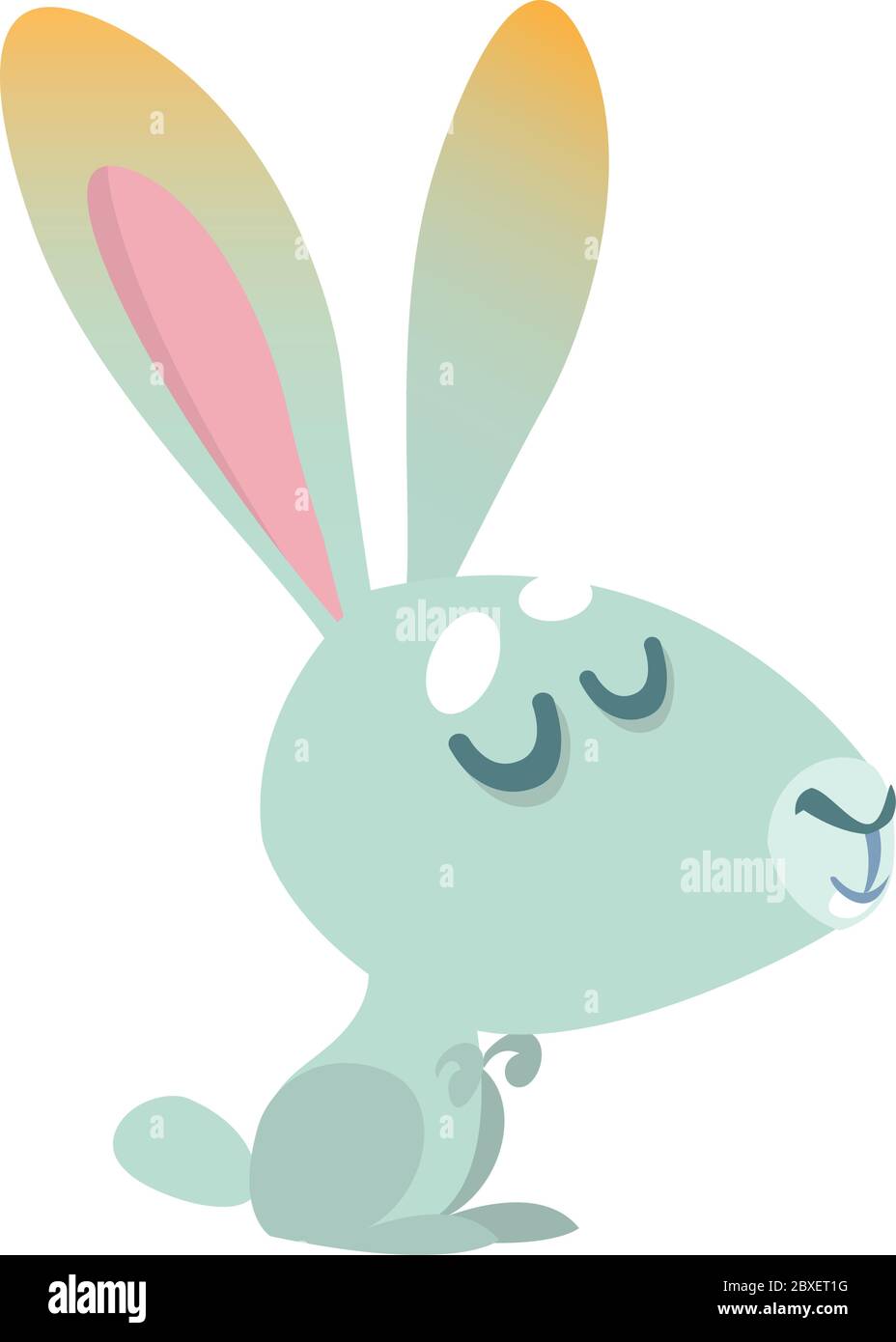 Vector illustration of cartoon bunny rabbit hopping Stock Vector Image ...