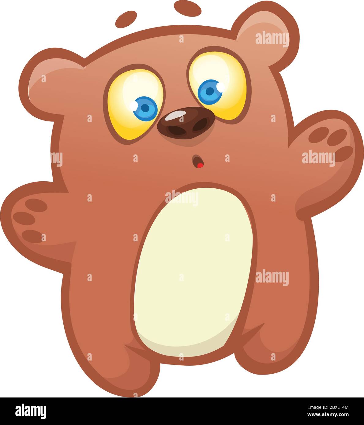Cute cartoon bear character. Vector illustration of a bear waving hand ...