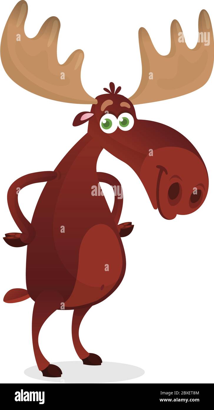 Cool carton moose. Vector illustration isolated Stock Vector Image ...