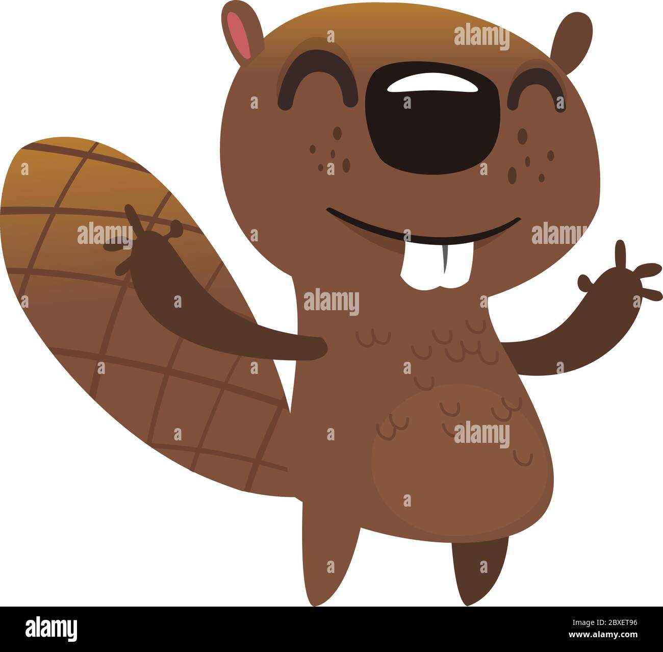 Funny cartoon beaver. Vector illustrated icon of a beaver Stock Vector ...