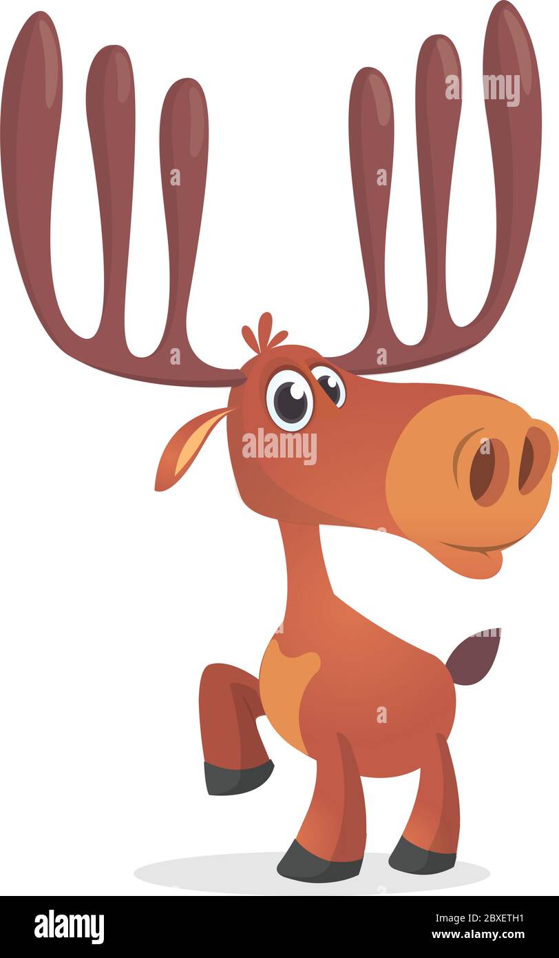 Cute deer. Cartoon comic style forest animal character. Reindeer male ...