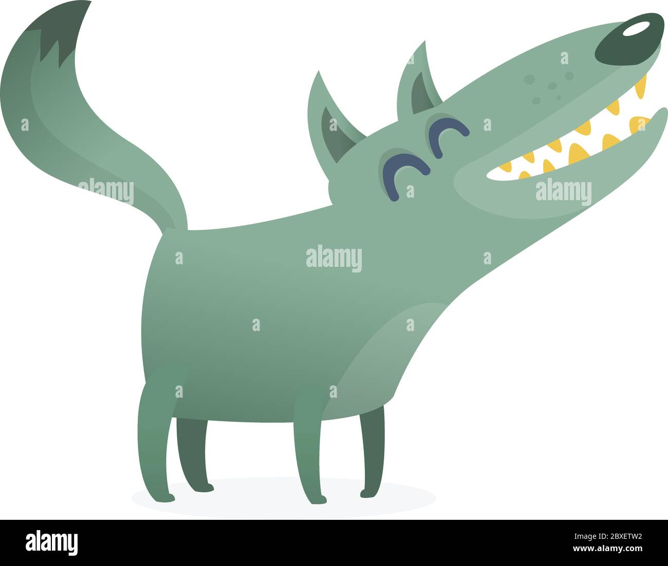 Funny cartoon wolf. Vector illustration Stock Vector Image & Art - Alamy