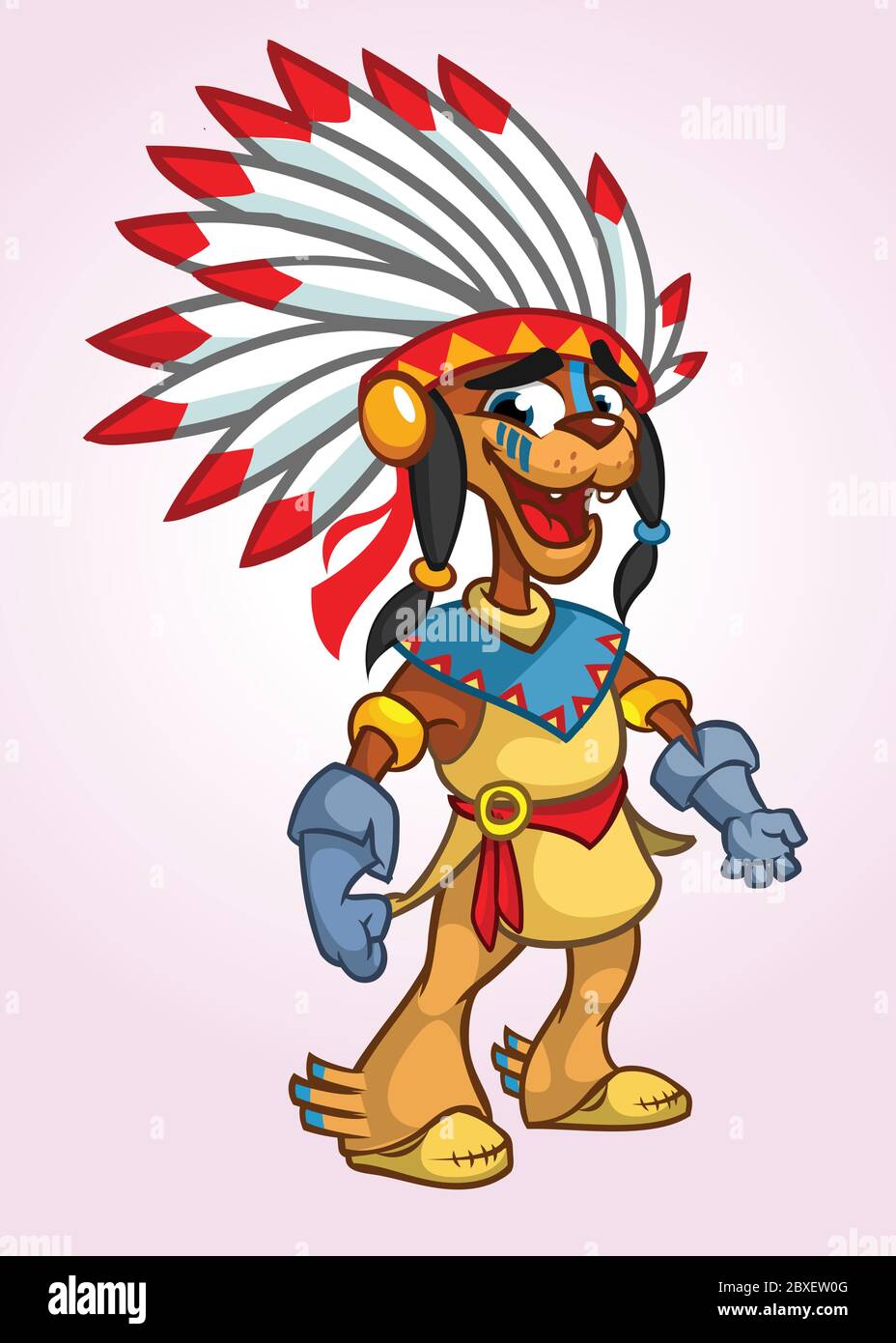 Native American Character cartoon. Vector illustration. Thanksgiving ...