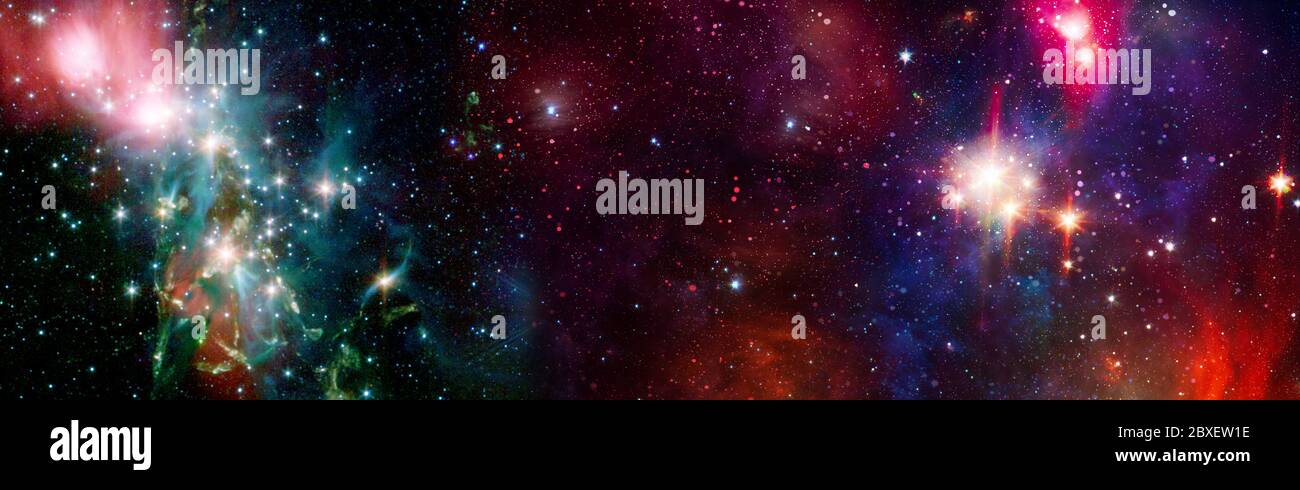 Astronomy graphic design background with nebula and glowing stars in ...