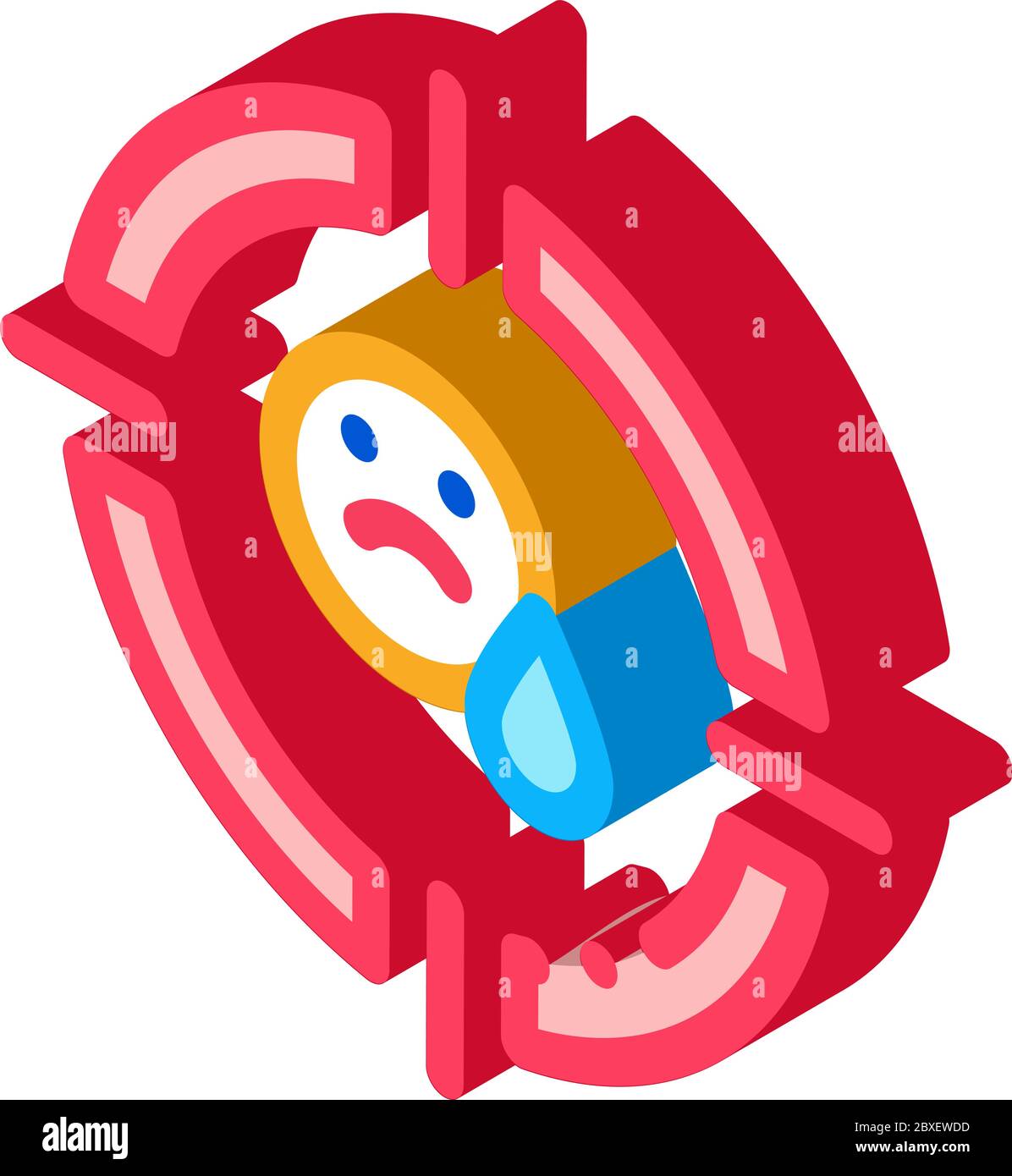 target on sad person isometric icon vector illustration Stock Vector ...