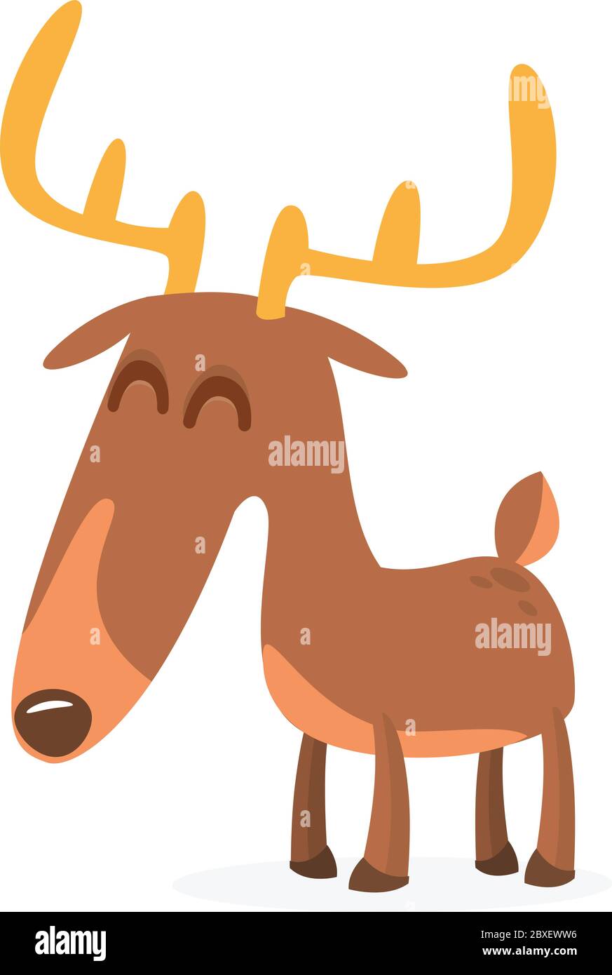 Cartoon funny deer character illustration. Vector isolated Stock Vector ...
