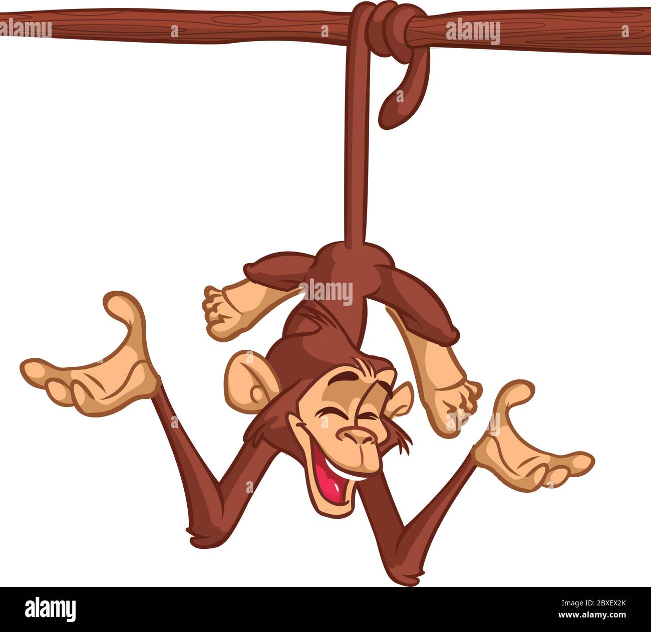 Cartoon chimpanzee on the tree. Vector illustration Stock Vector Image ...
