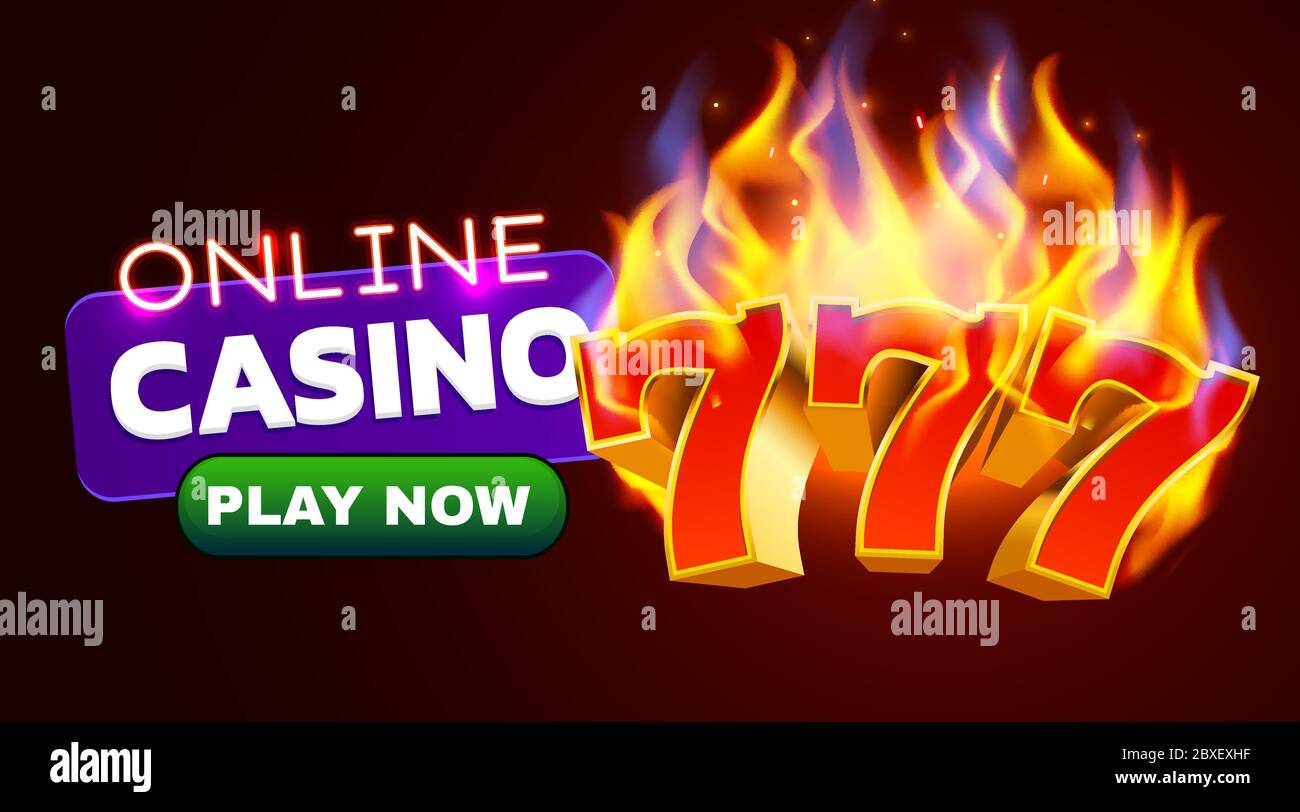 Burning slot machine wins wins the jackpot. Fire casino concept. Hot ...