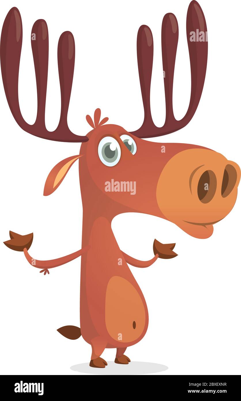 Cute deer. Cartoon comic style forest animal character. Reindeer male ...