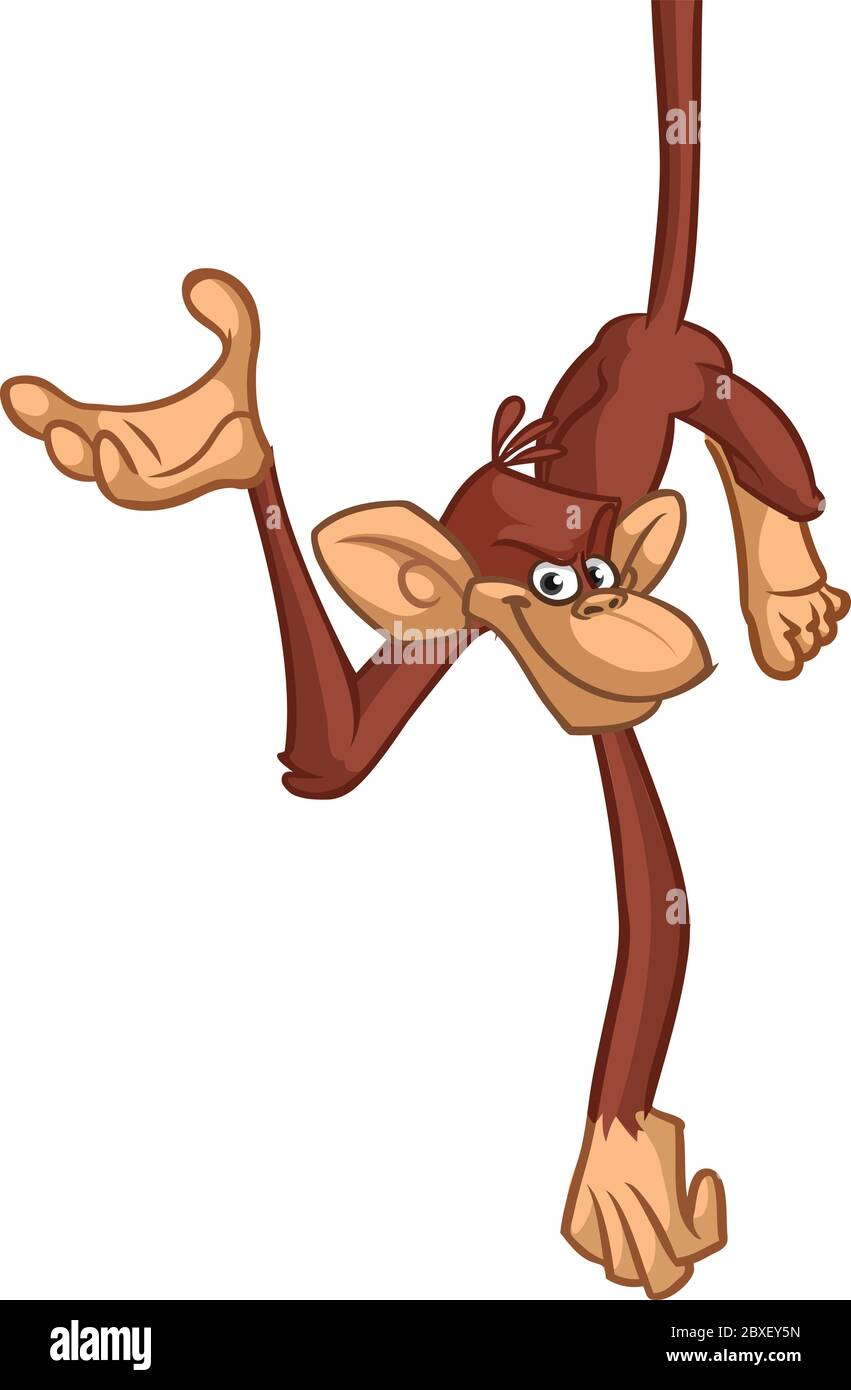 Cartoon Girl Monkeys In Trees