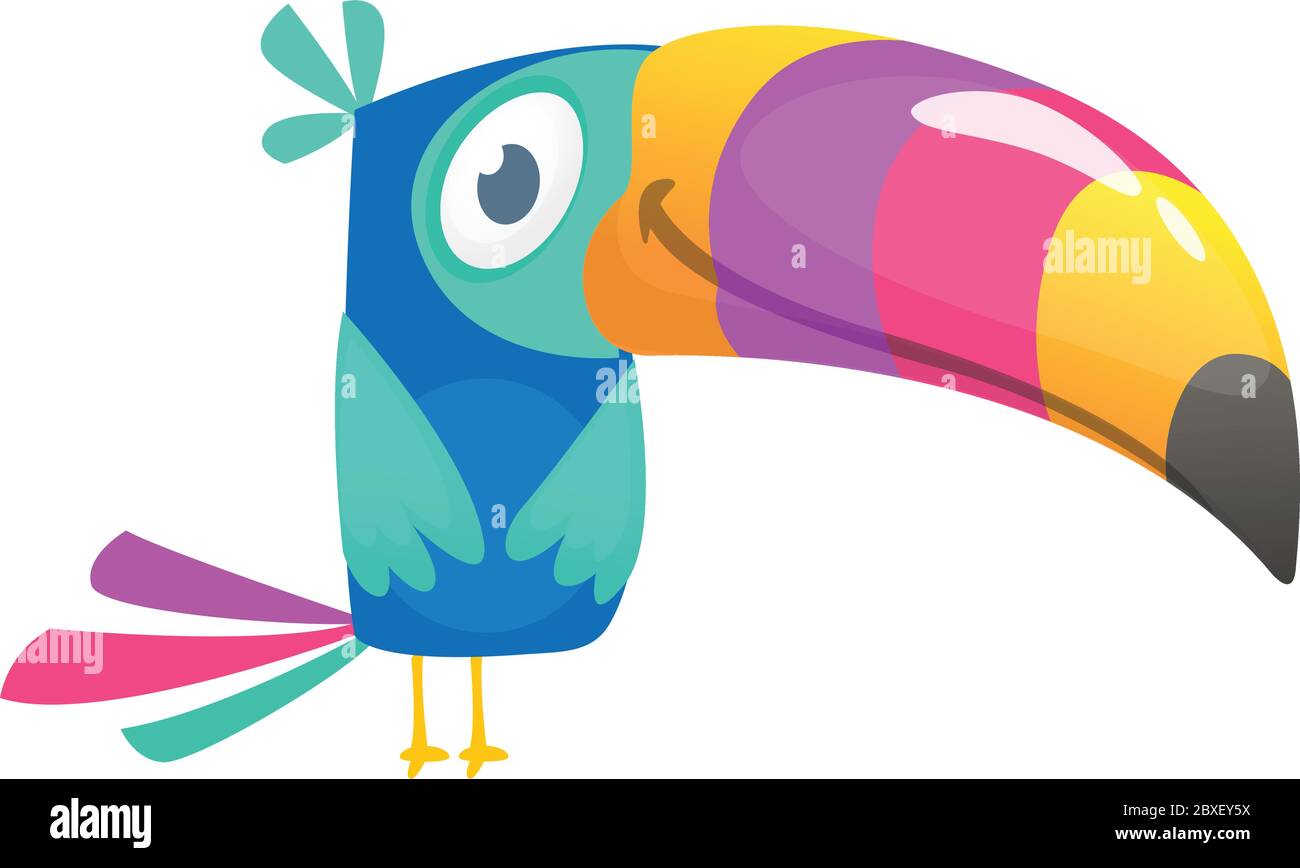 Funny toucan cartoon. Vector bird illustration Stock Vector Image & Art ...