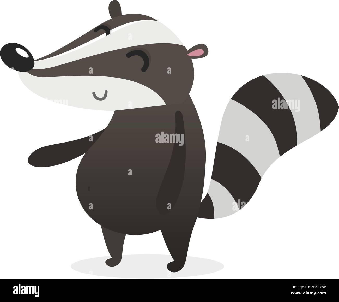 Cute cartoon badger illustration. Vector badger icon flat design Stock ...