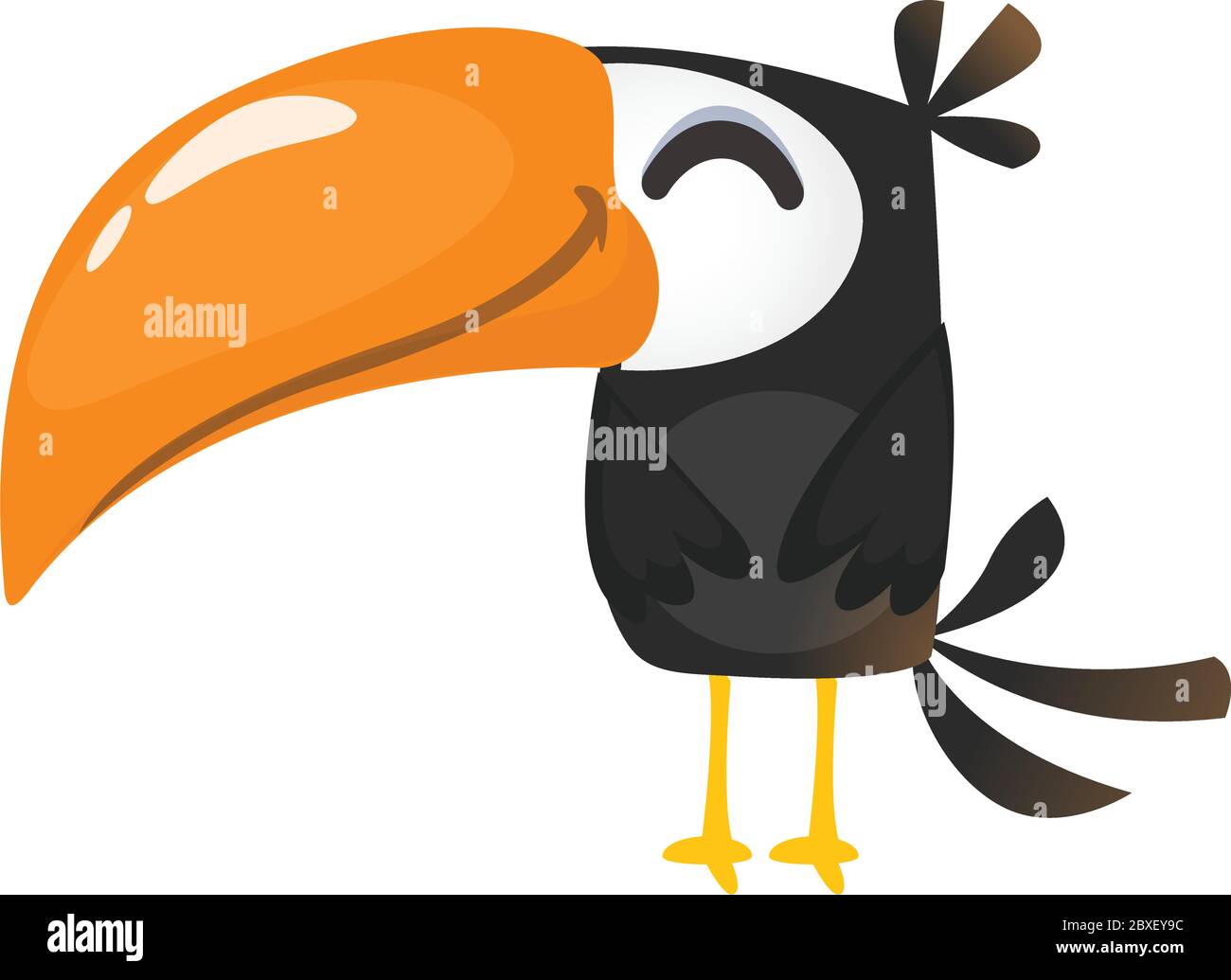 Cartoon happy bird toucan. Illustration isolated Stock Vector Image ...
