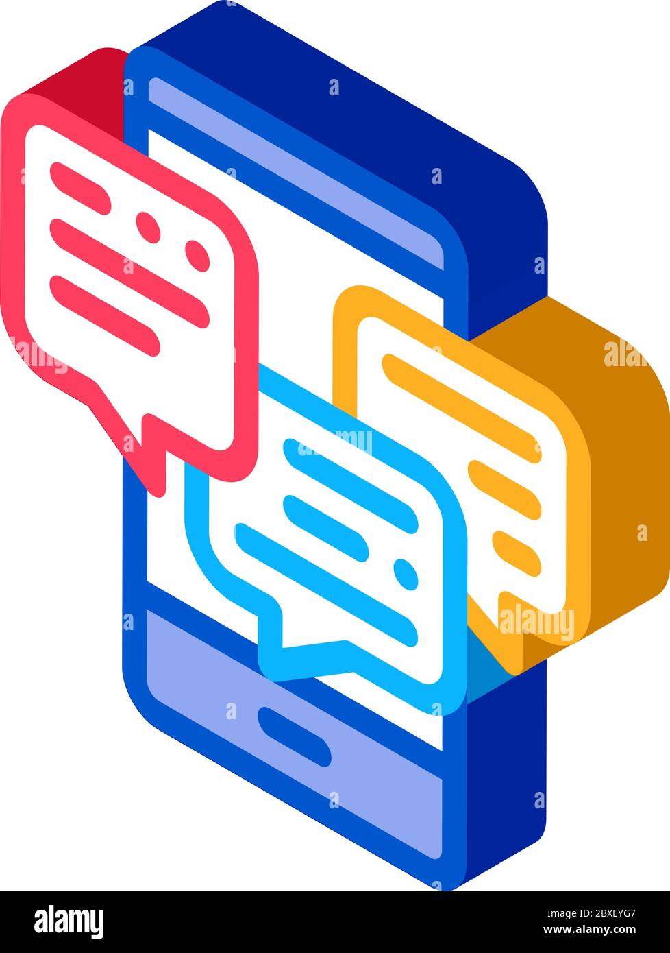 many telephone messages isometric icon vector illustration Stock Vector ...