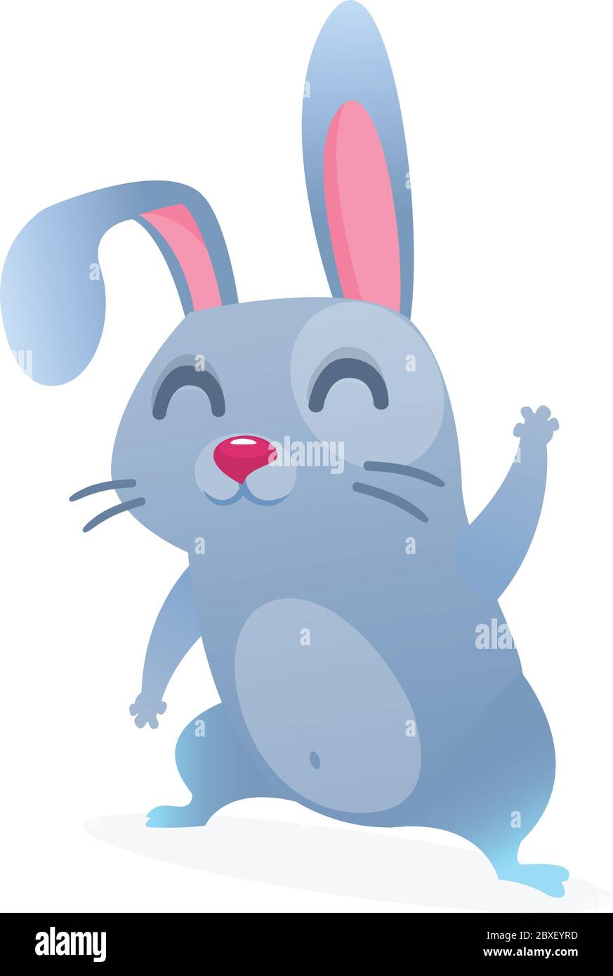 Cute cartoon rabbit. Farm animals. Vector illustration of a smiling ...