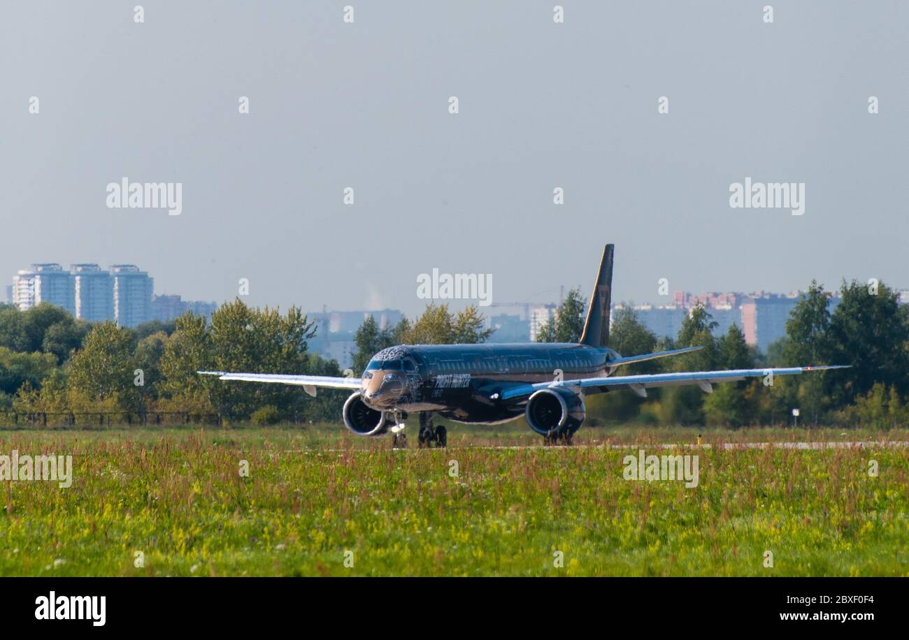 August 30, 2019. Zhukovsky, Russia. Twin-engine narrow-body passenger ...