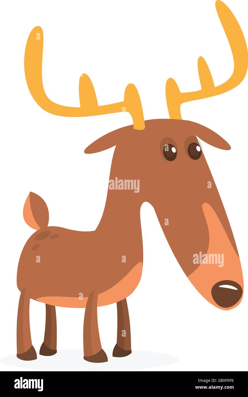 Cartoon deer character illustration. Vector isolated Stock Vector Image ...