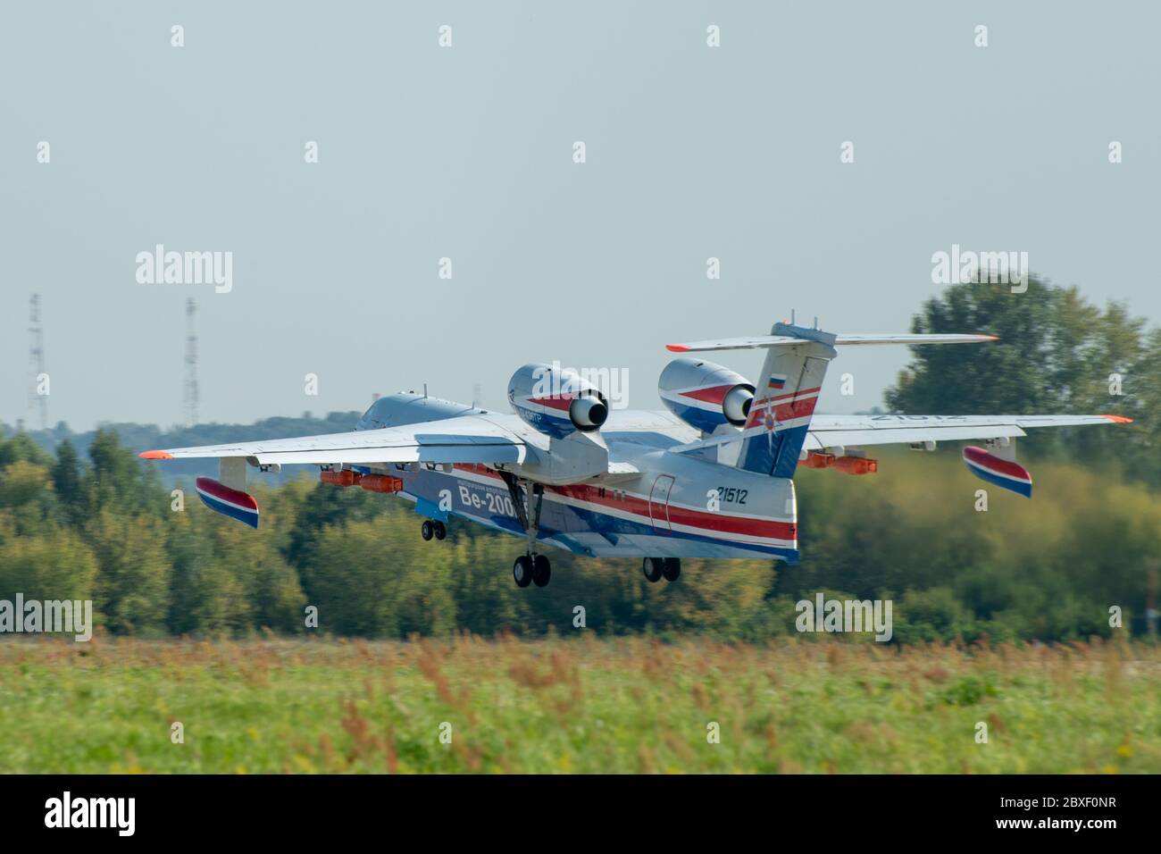 August 30, 2019. Zhukovsky, Russia. Multipurpose amphibious aircraft ...