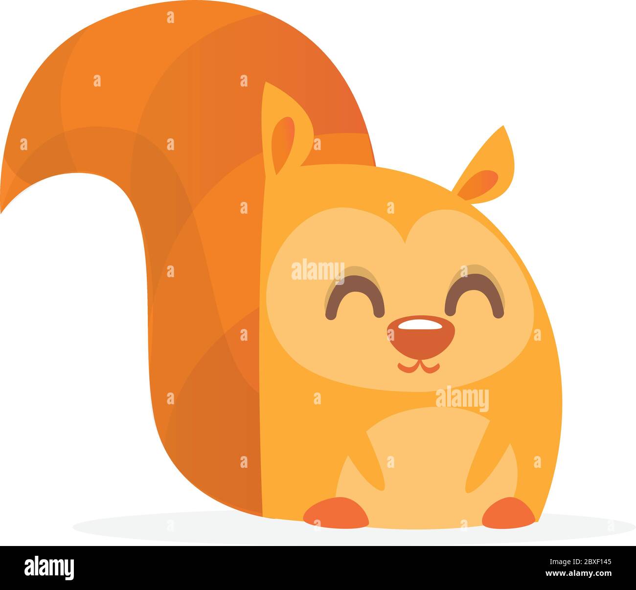 Cute cartoon squirrel smiling. Vector illustration Stock Vector Image ...