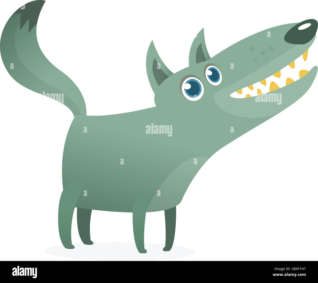 Funny cartoon wolf. Vector illustration Stock Vector Image & Art - Alamy