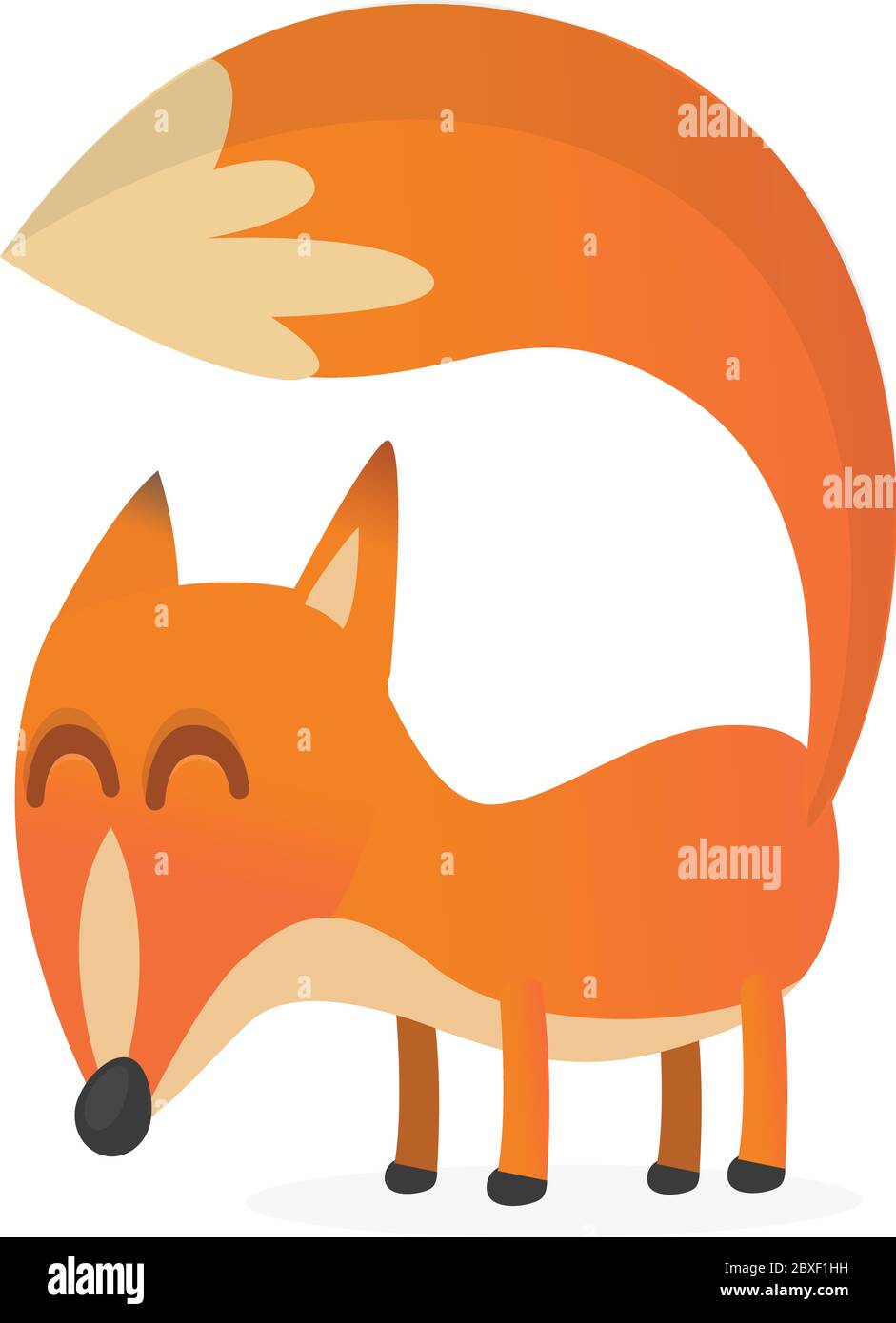 Cute cartoon fox character isolated. Flat design Vector illustration ...