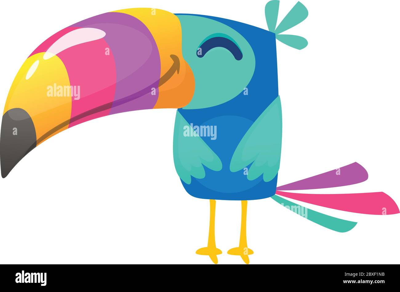 Funny toucan cartoon. Vector bird illustration Stock Vector Image & Art ...