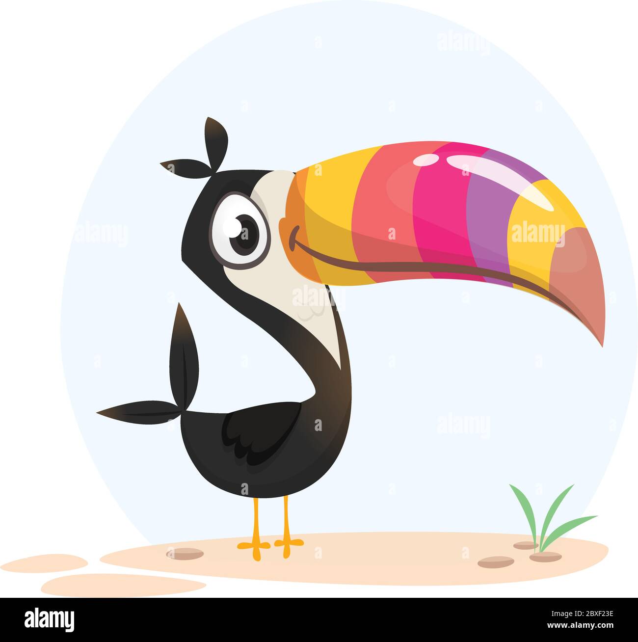 Toucan bird cartoon. Vector illustration of happy tukan isolated Stock ...