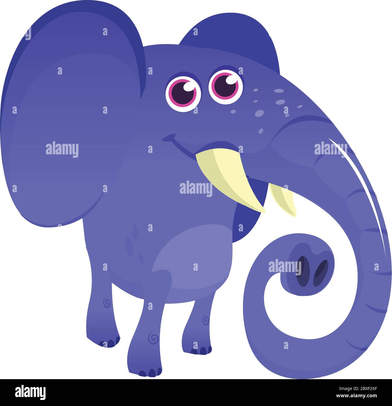 Pretty cartoon blue elephant. Vector illustration isolated Stock Vector ...