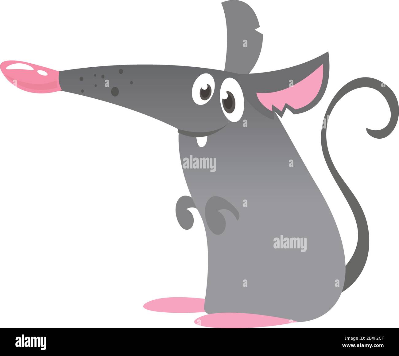 Cartoon gray mouse talking. Vector illustration isolated Stock Vector ...