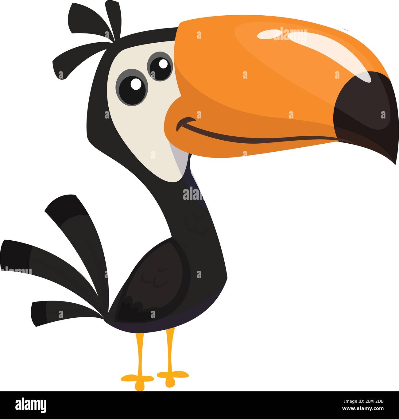 Toucan cartoon. Vector icon of toucan bird. Exotic colorful bird ...