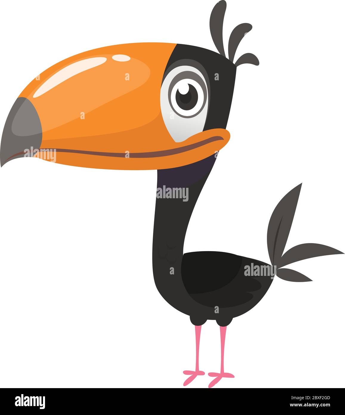 Toucan cartoon. Vector icon of toucan bird. Exotic colorful bird ...