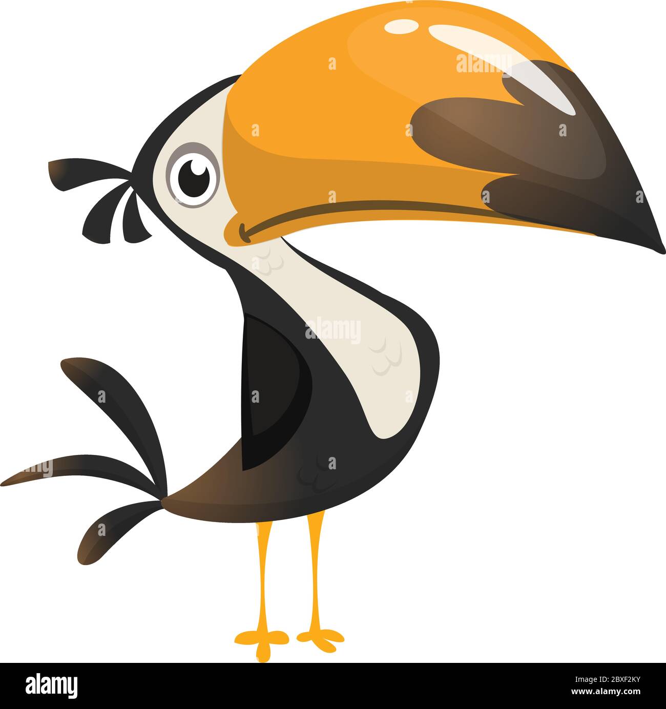 Toucan cartoon. Vector icon of toucan bird. Exotic colorful bird ...
