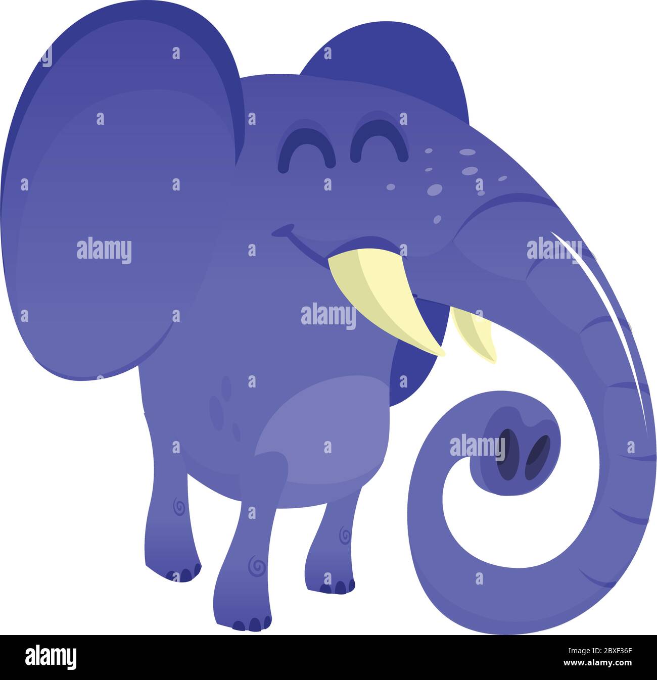 Pretty cartoon elephant isolated. Vector illustration Stock Vector ...