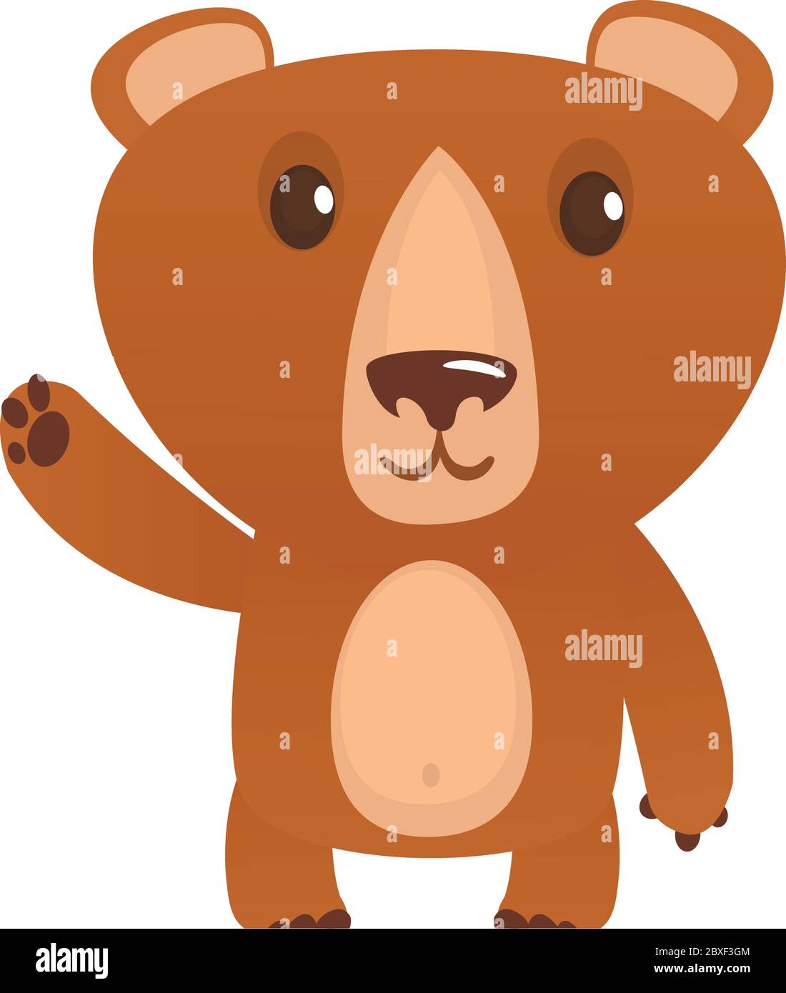 Funny cartoon bear. Vector illustration. Flat design Stock Vector Image ...