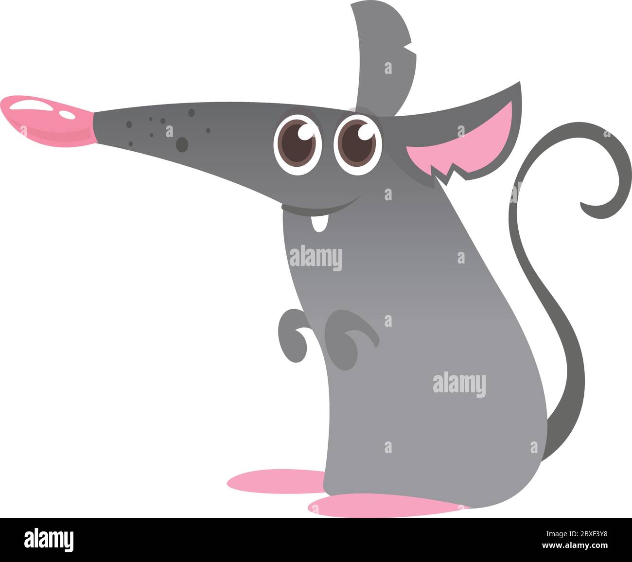 Funny cartoon mouse. Vector illustration isolated Stock Vector Image ...