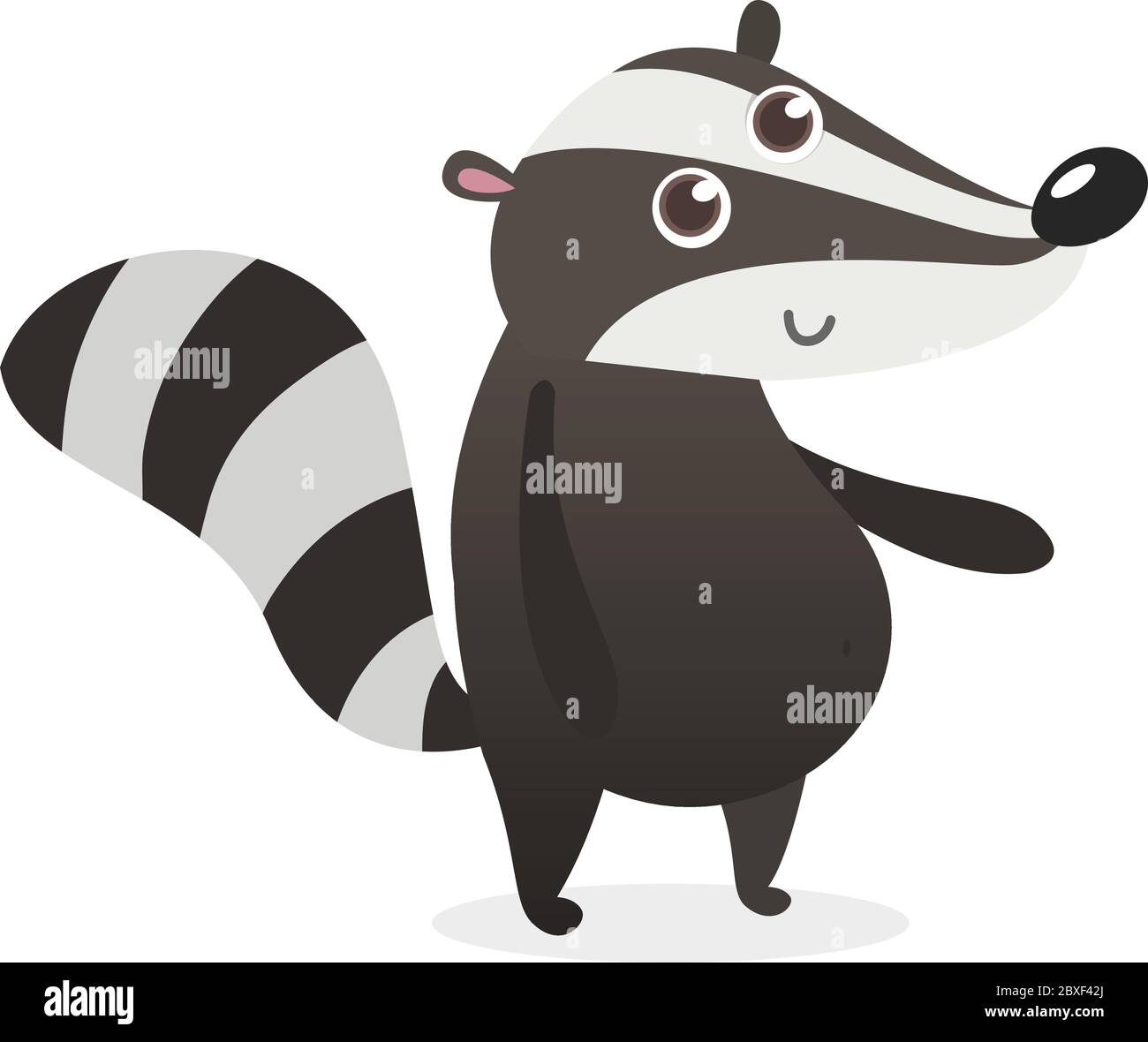 Cute cartoon badger illustration. Vector badger icon flat design Stock ...