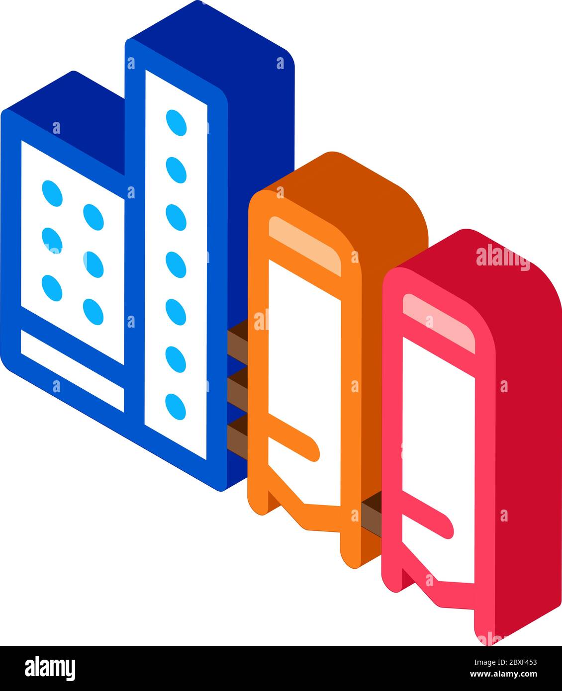 thermal towers with heat towers isometric icon vector illustration ...