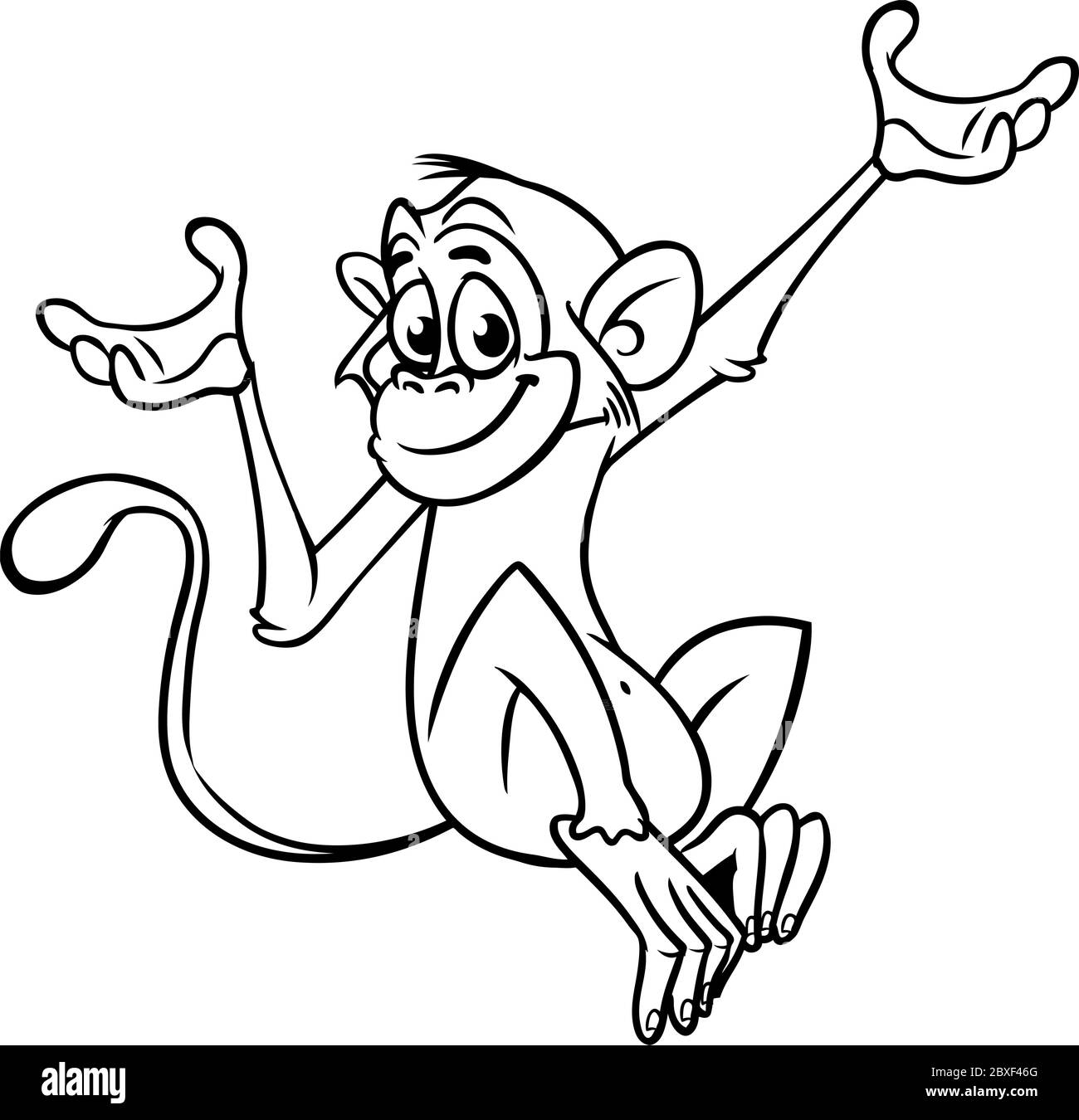 Cute Monkey Outline
