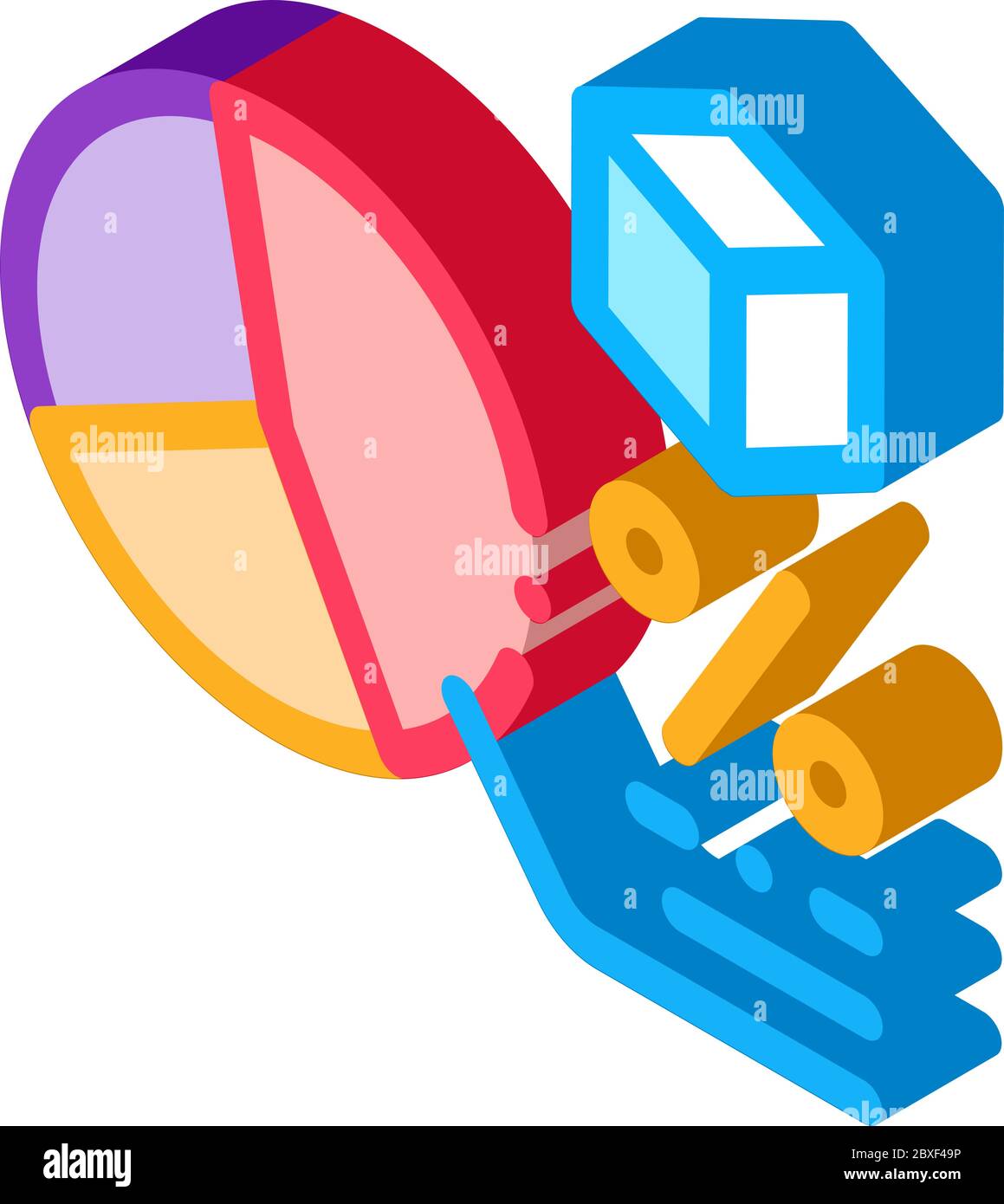 parcel percentage chart isometric icon vector illustration Stock Vector ...