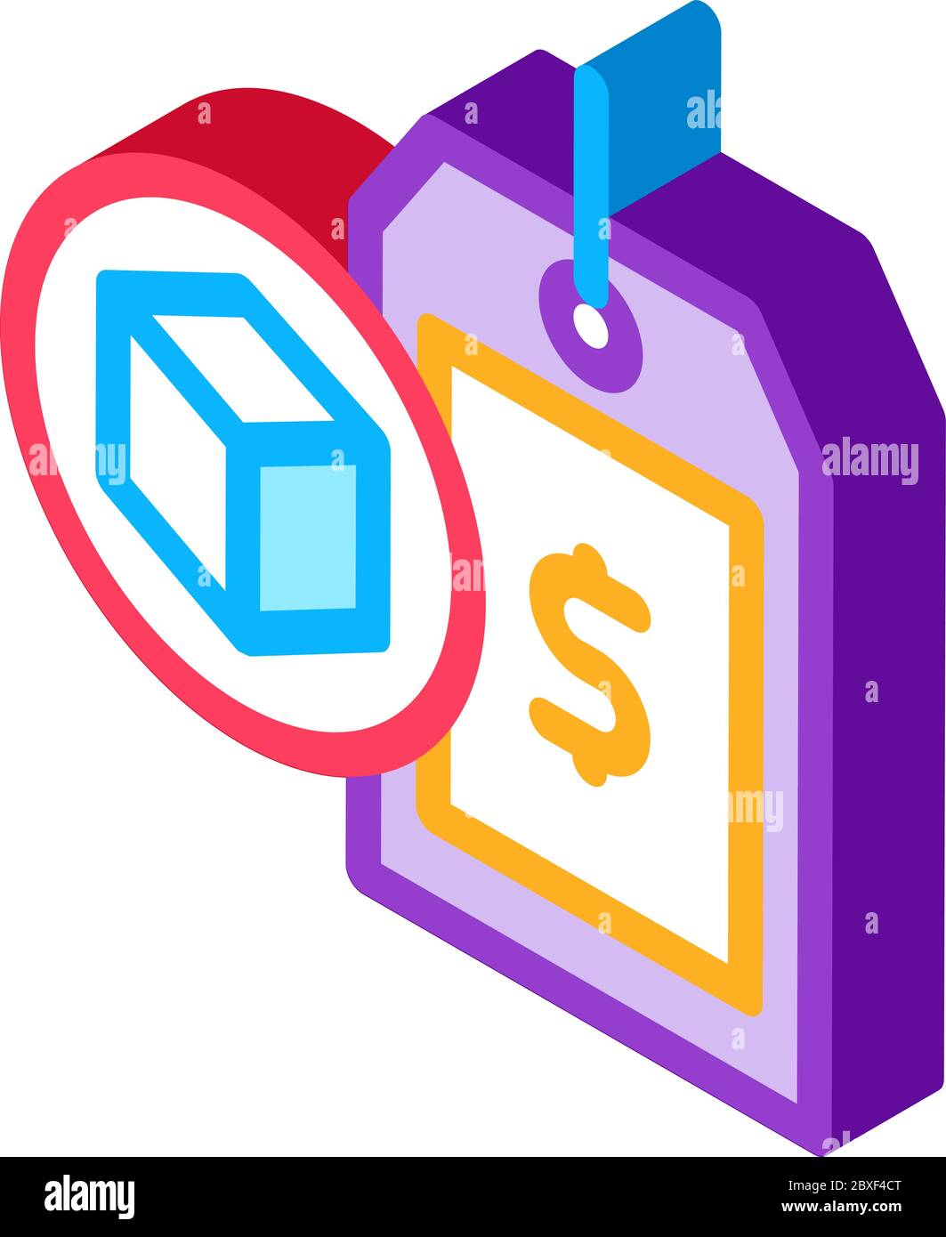 package price tag isometric icon vector illustration Stock Vector Image ...