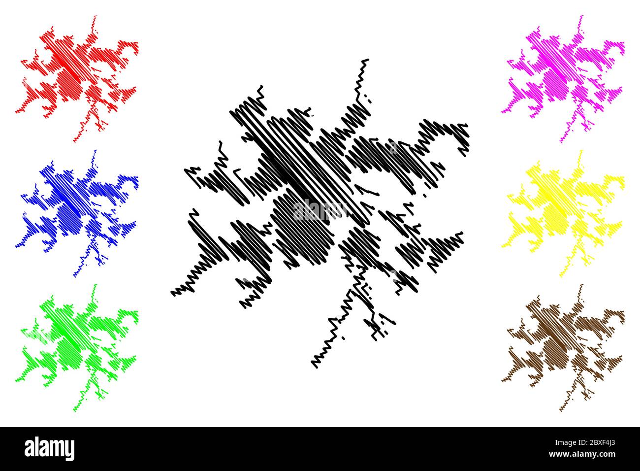 Perugia City (Italian Republic, Italy, Umbria) map vector illustration ...