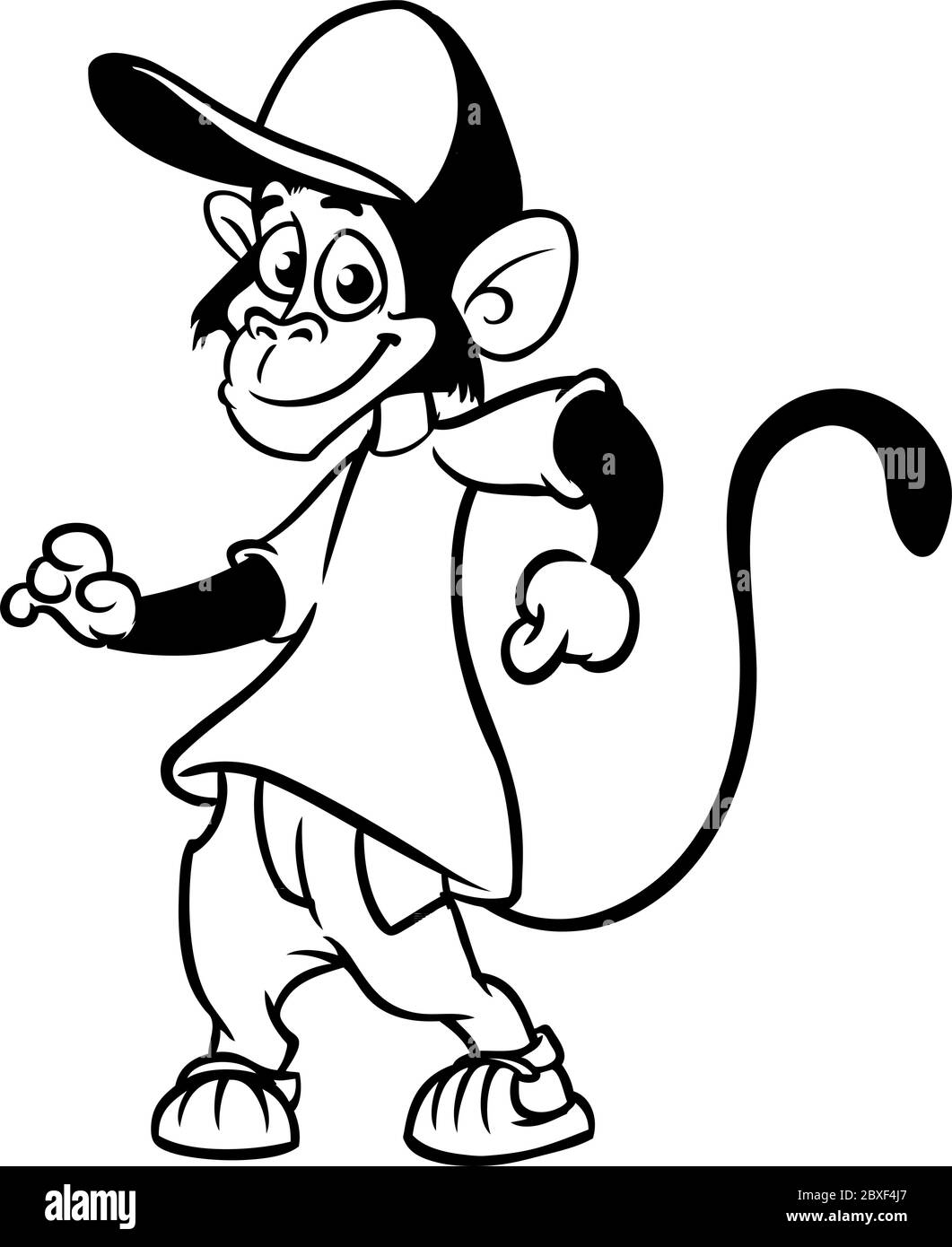 Drawing illustration art baboon Black and White Stock Photos & Images ...