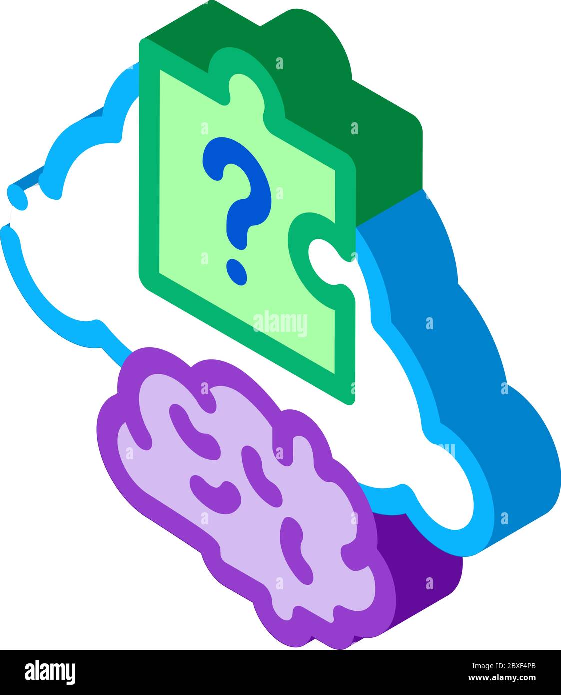 brain puzzle isometric icon vector illustration Stock Vector Image ...